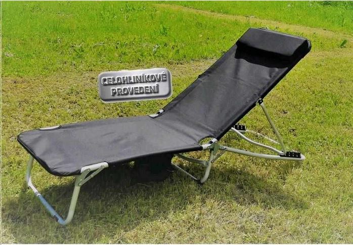 Lehátko - BEACH - černá, hliník, textilie | zeleneudoli.cz