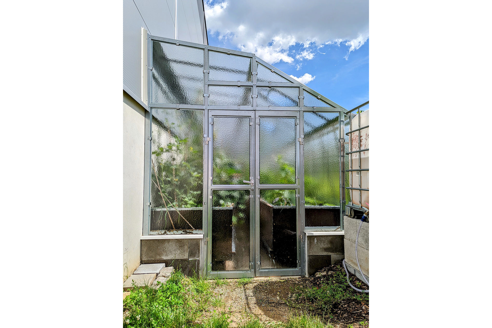 Skleník Limes ke stěně domu Variant E 3, se sklem | zeleneudoli.cz